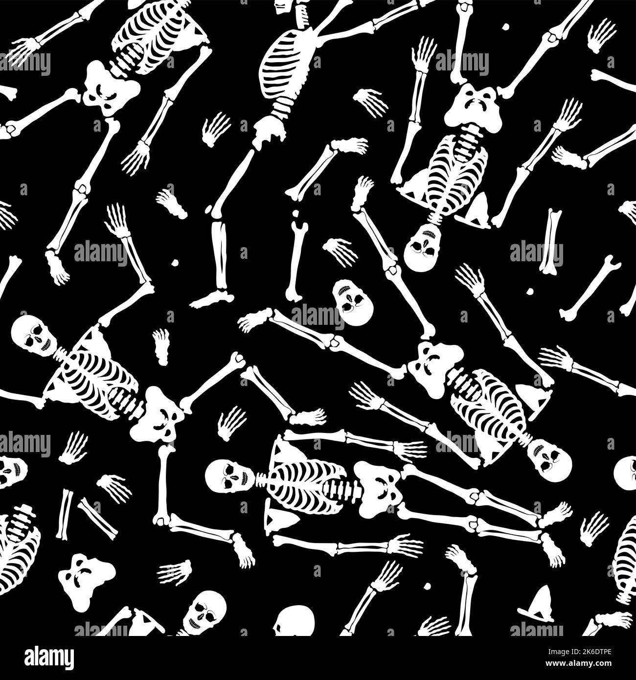 Seamless pattern, background with dancing skeletons. Vector ...