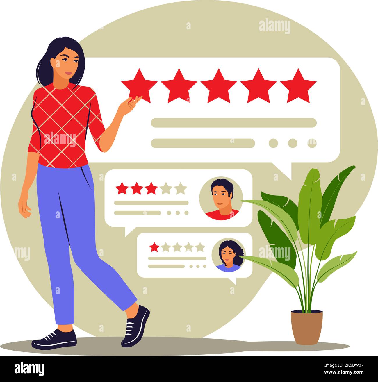 Online reviews concept. Star rating. Feedback concept. Vector illustration. Flat Stock Vector ...