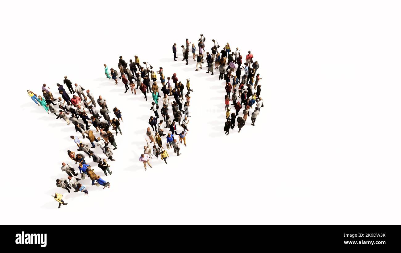 Concept conceptual large community of people forming the dangerous turn ...