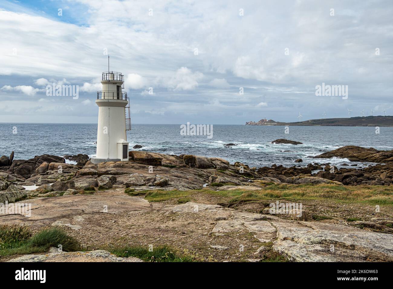 Lighthouse at the Muxia Coast, Galicia in Spain. This is one of the ...