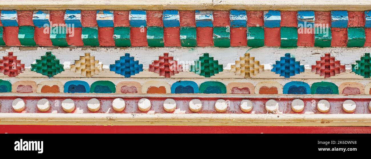 Traditional patterns of decor of dugans, Buddhist temples. Ivolginsky ...