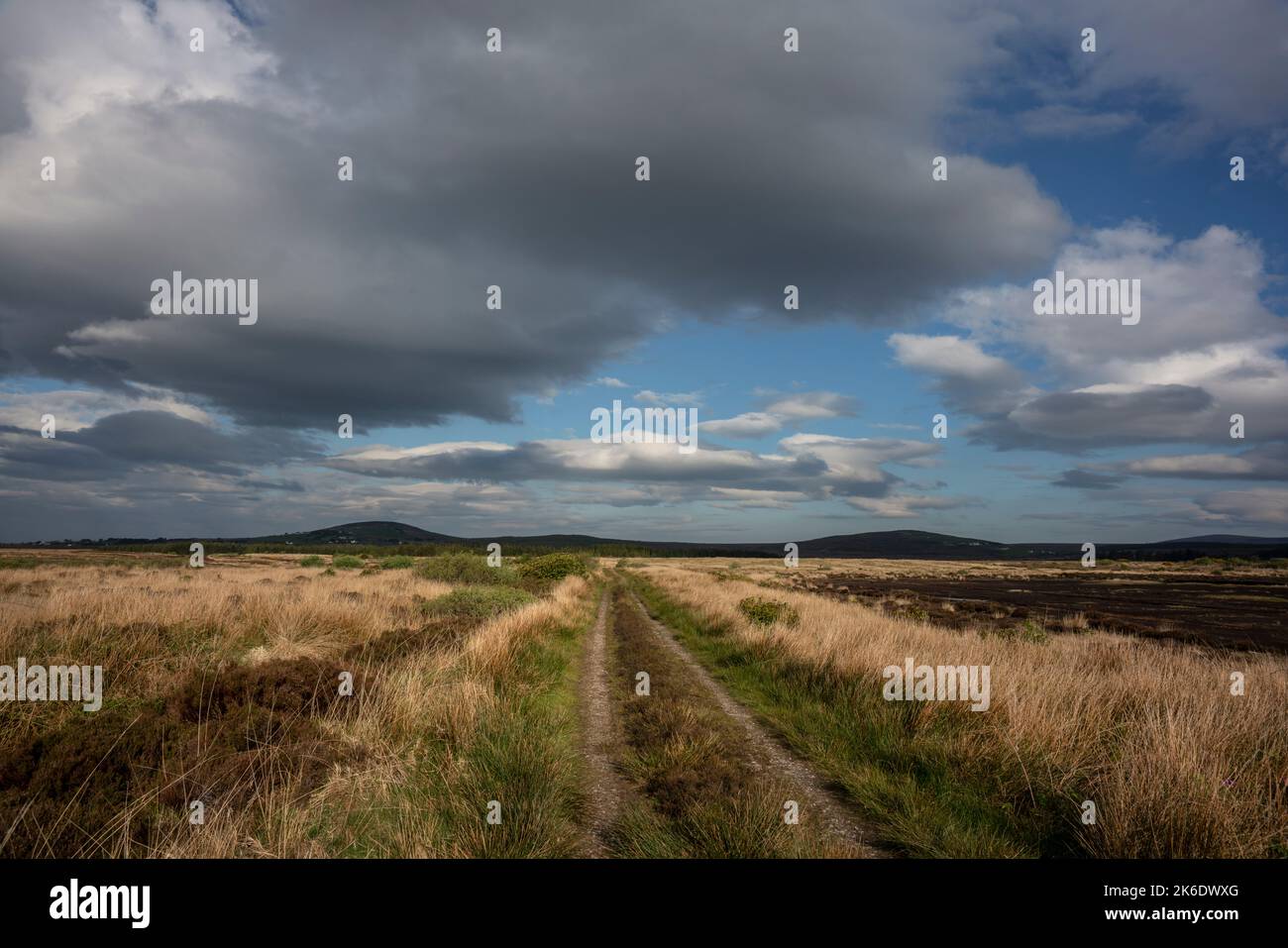 The vast country of Bangor Erris Bog, County Mayo, Ireland. Dark clouds ...