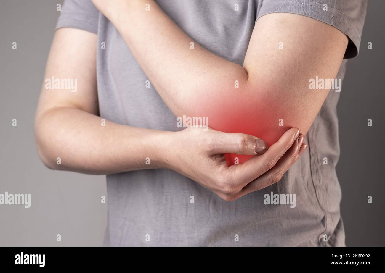 Elbow pain, fracture, injury, trauma closeup. High quality photo Stock ...