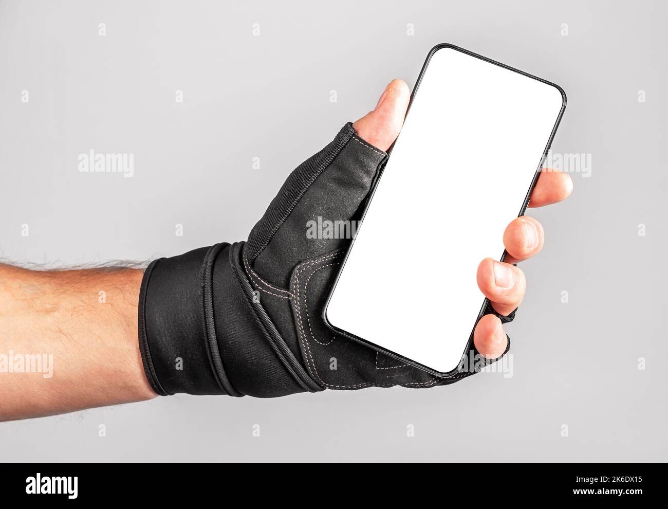 Sport app mock up, blank white mobile phone, smartphone screen in ...