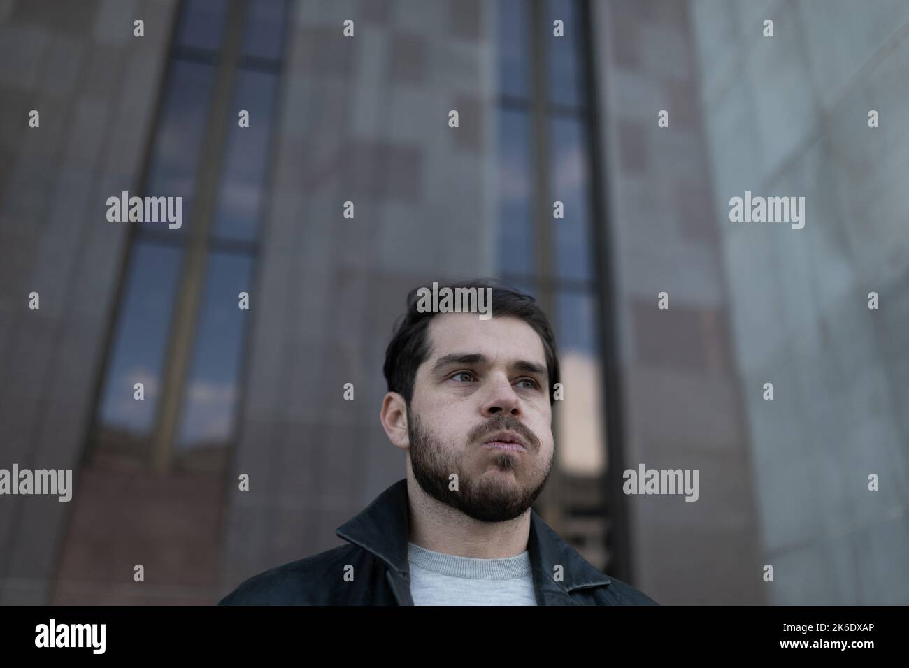 portrait of a man with signs of psychological burnout Stock Photo - Alamy