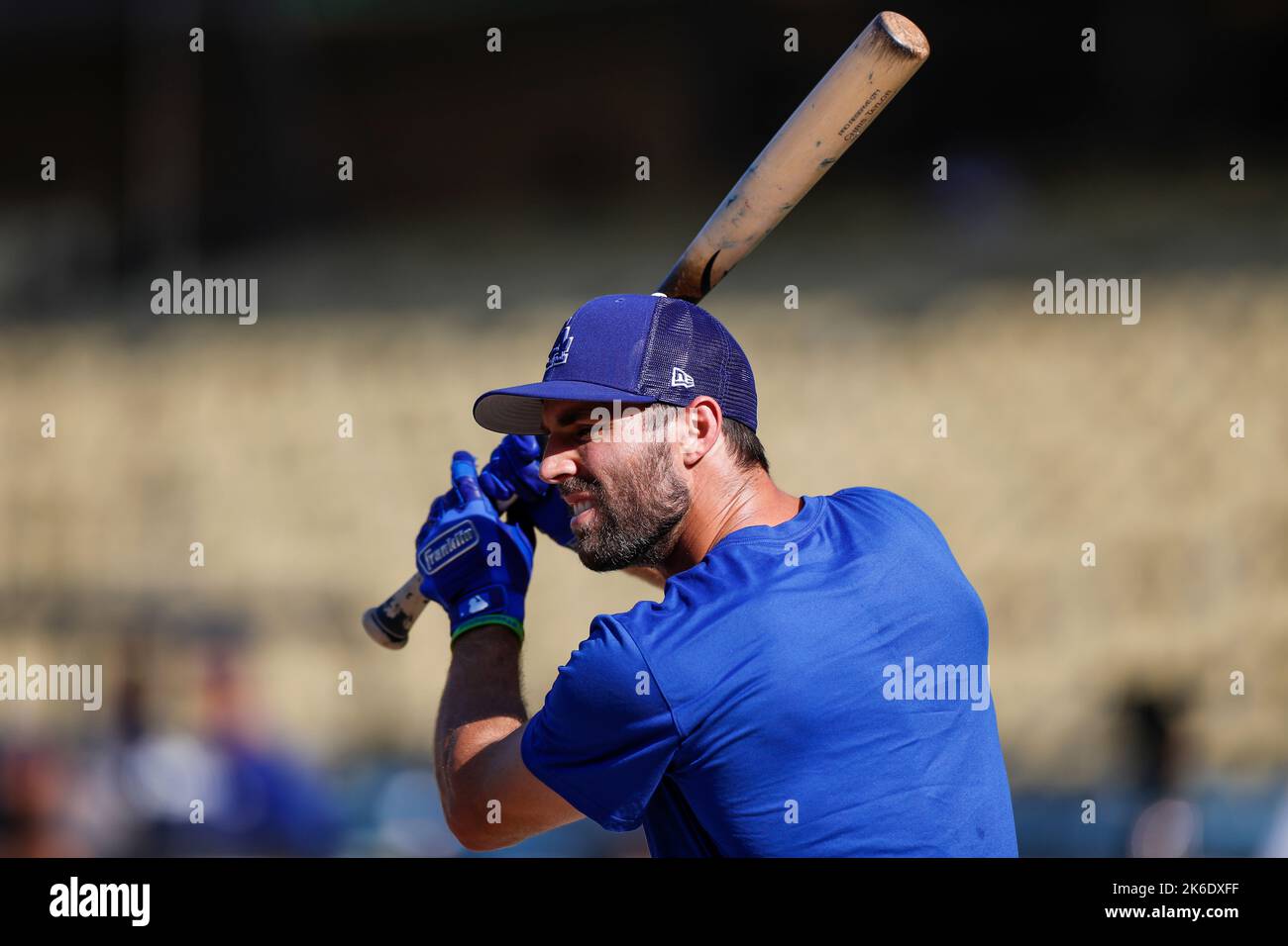 Los Angeles Dodgers left fielder Chris Taylor (3) takes part in batting ...