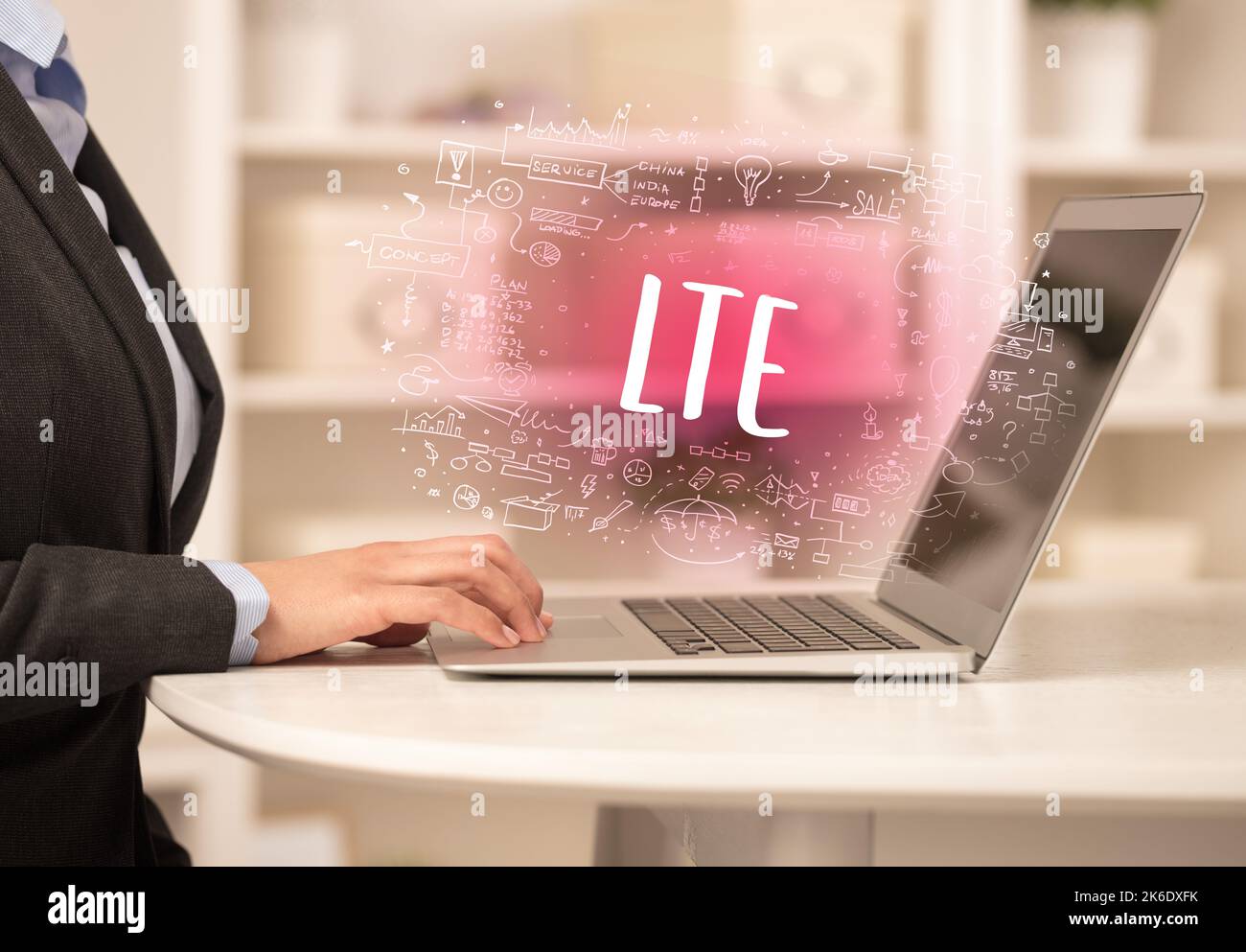 hand working on new modern computer Stock Photo - Alamy