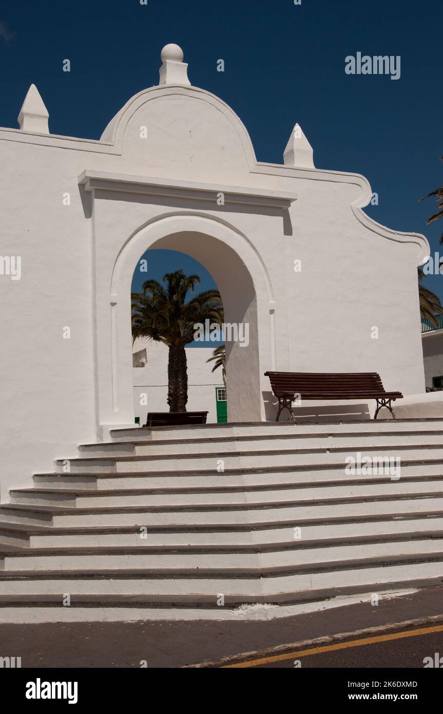 Plaza General Franco, Teguise, Lanzarote, Canary Islands. Teguise was ...