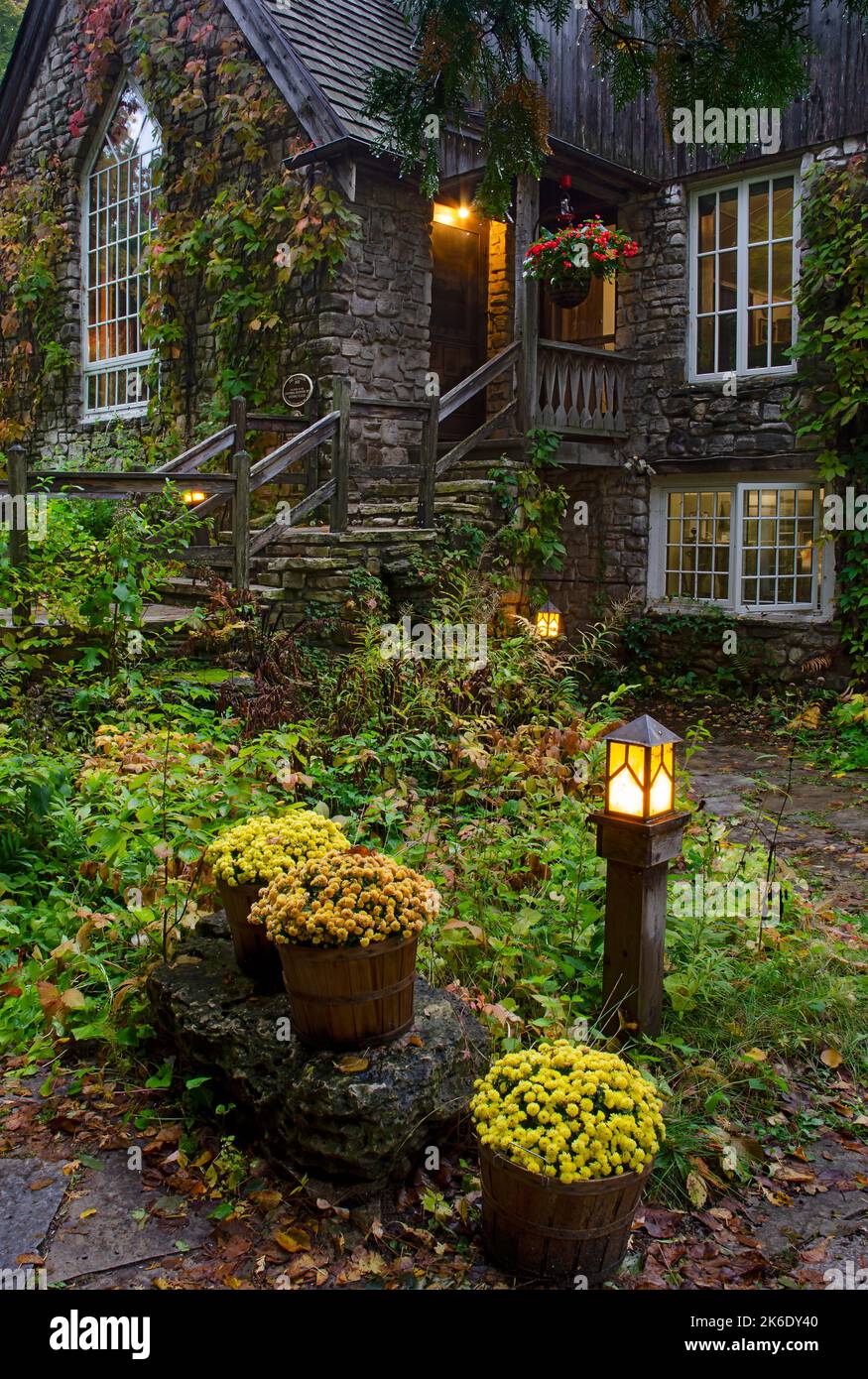 The Clearing Lodge is shown in early autumn, Ellison Bay, Door County ...