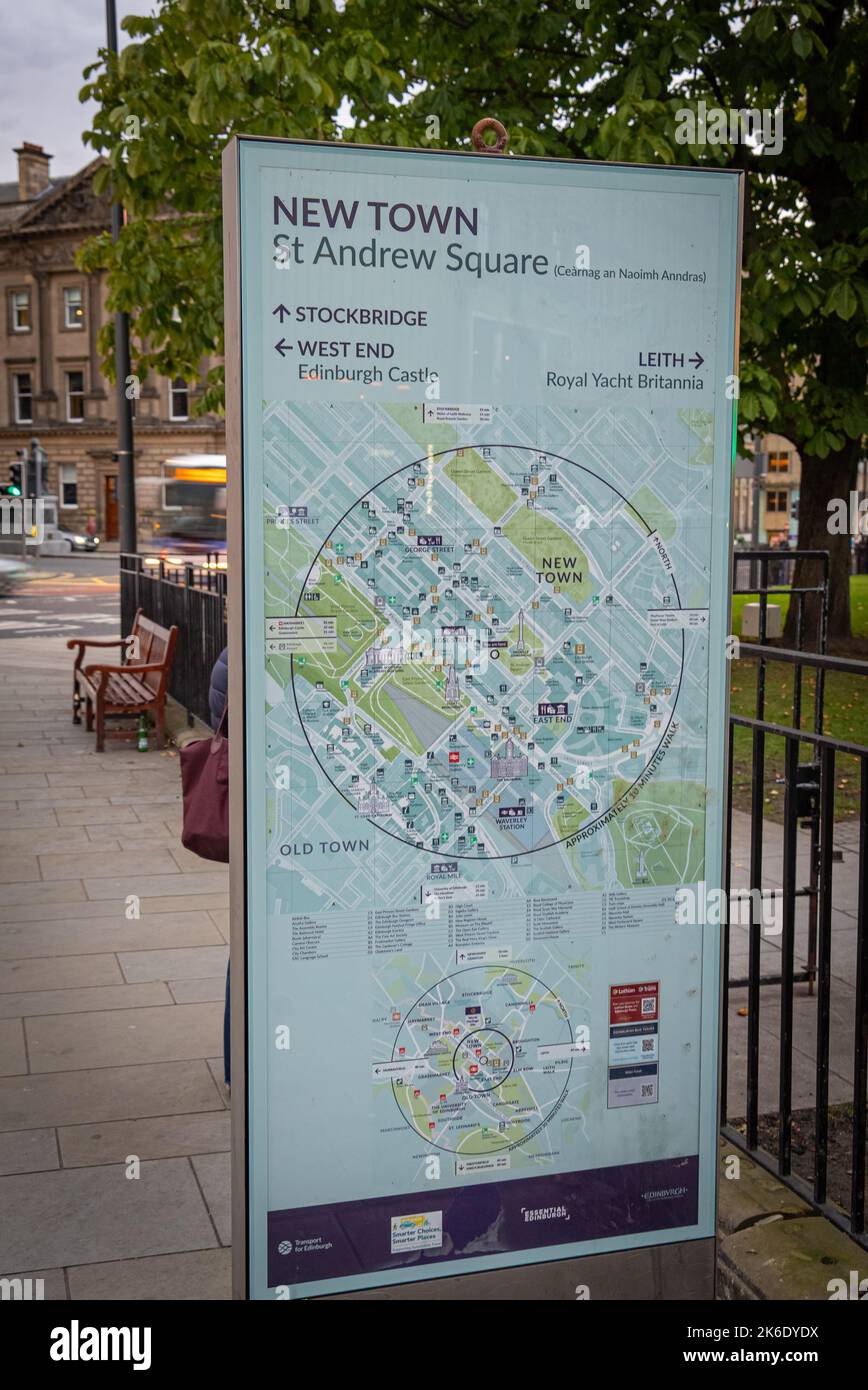 Map of new town edinburgh hi-res stock photography and images - Alamy