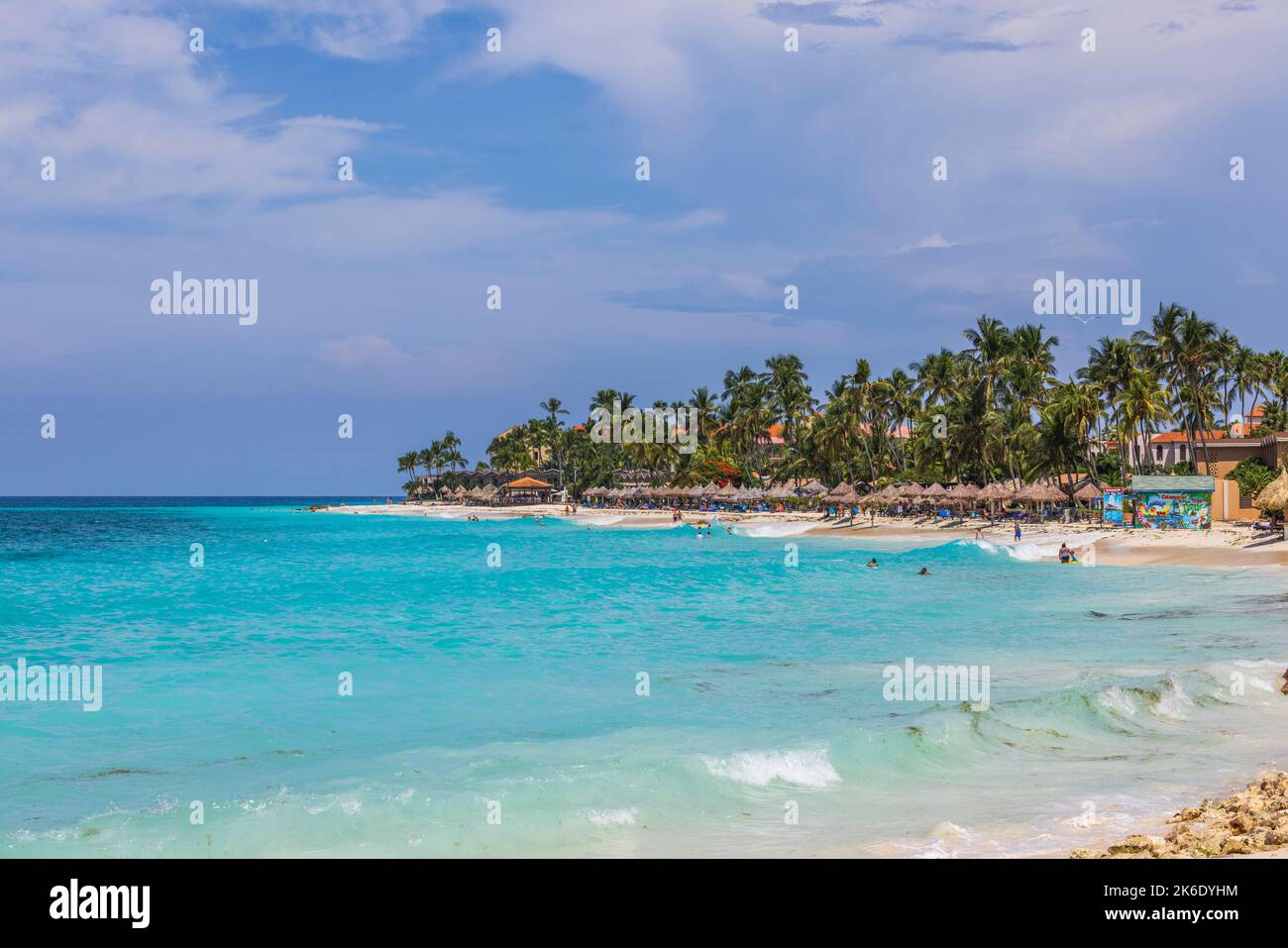 Amazing beauty Atlantic ocean white sand beach of Aruba island ...