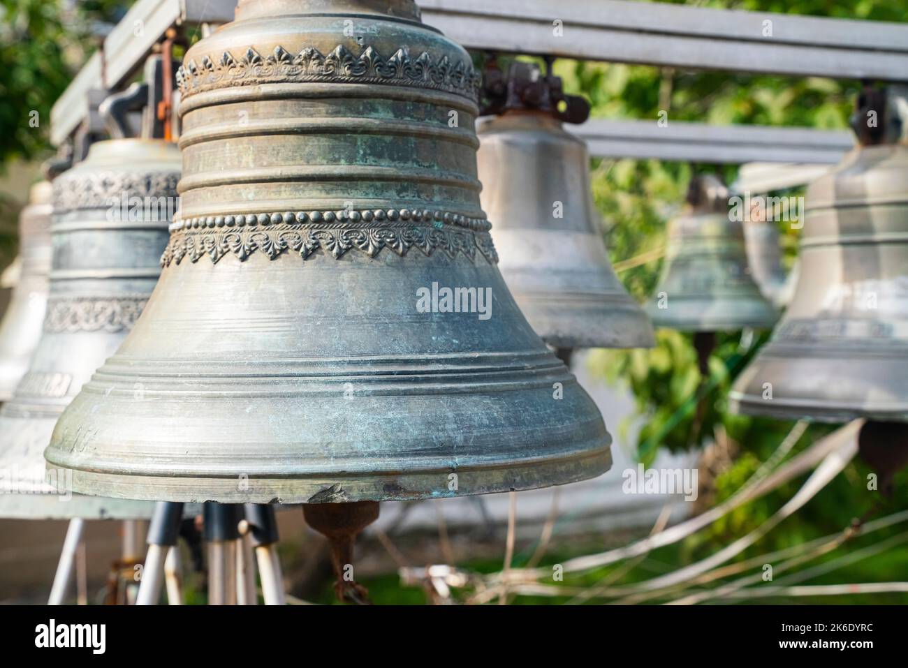 Church bell, several Church bells, bell ringing. High quality photo ...