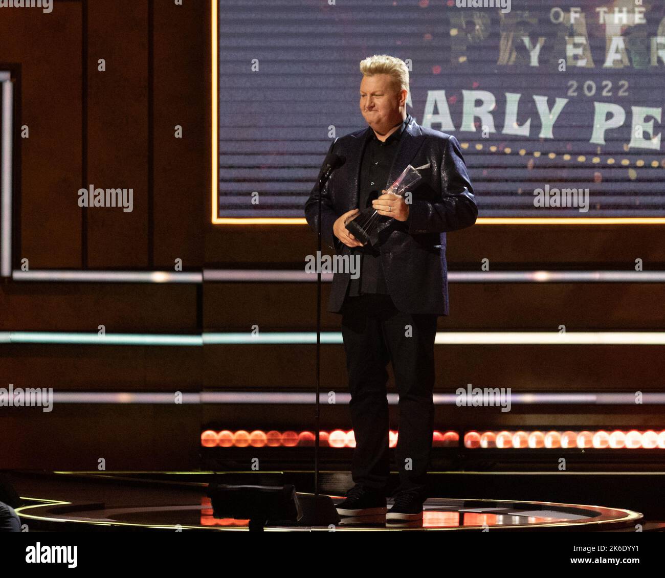 Gary LeVox presents on stage at the CMT Artists of the Year at ...
