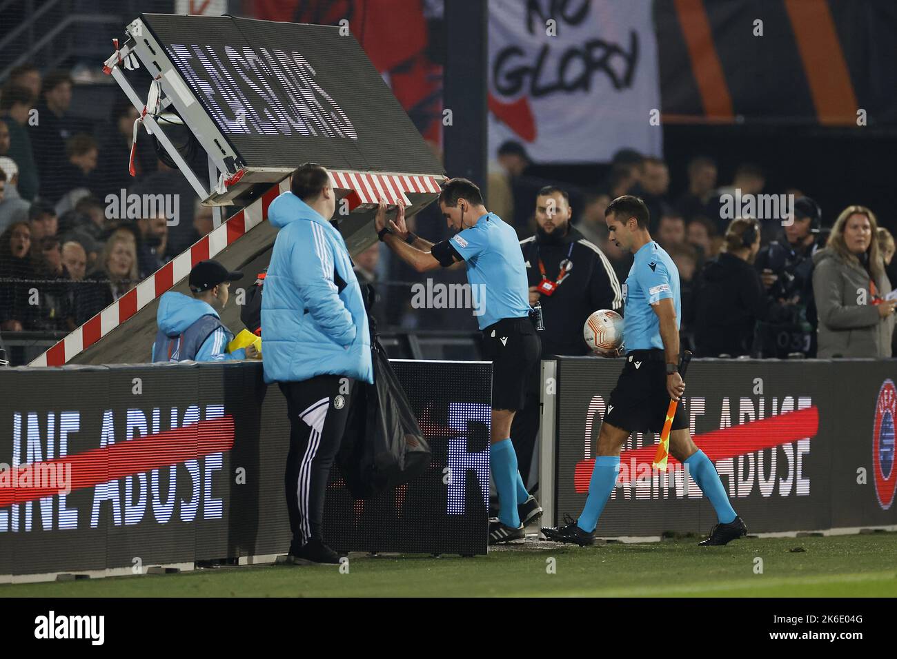 ROTTERDAM - Referee Rade Obrenovic (c) during the UEFA Europa League ...