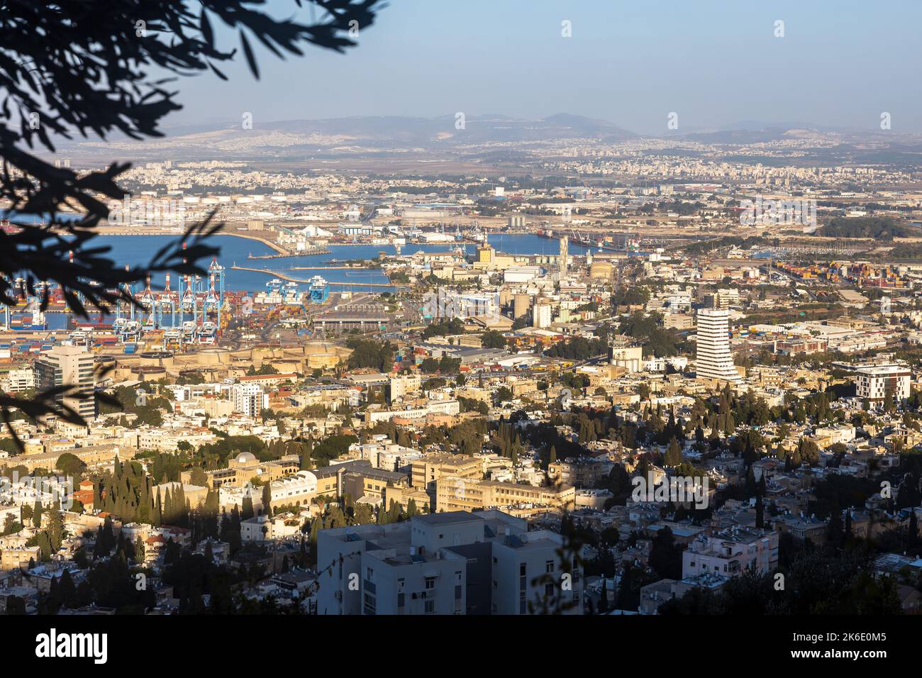 HAIFA, ISRAEL - September 29, 2022: Panorama of the city and port of ...