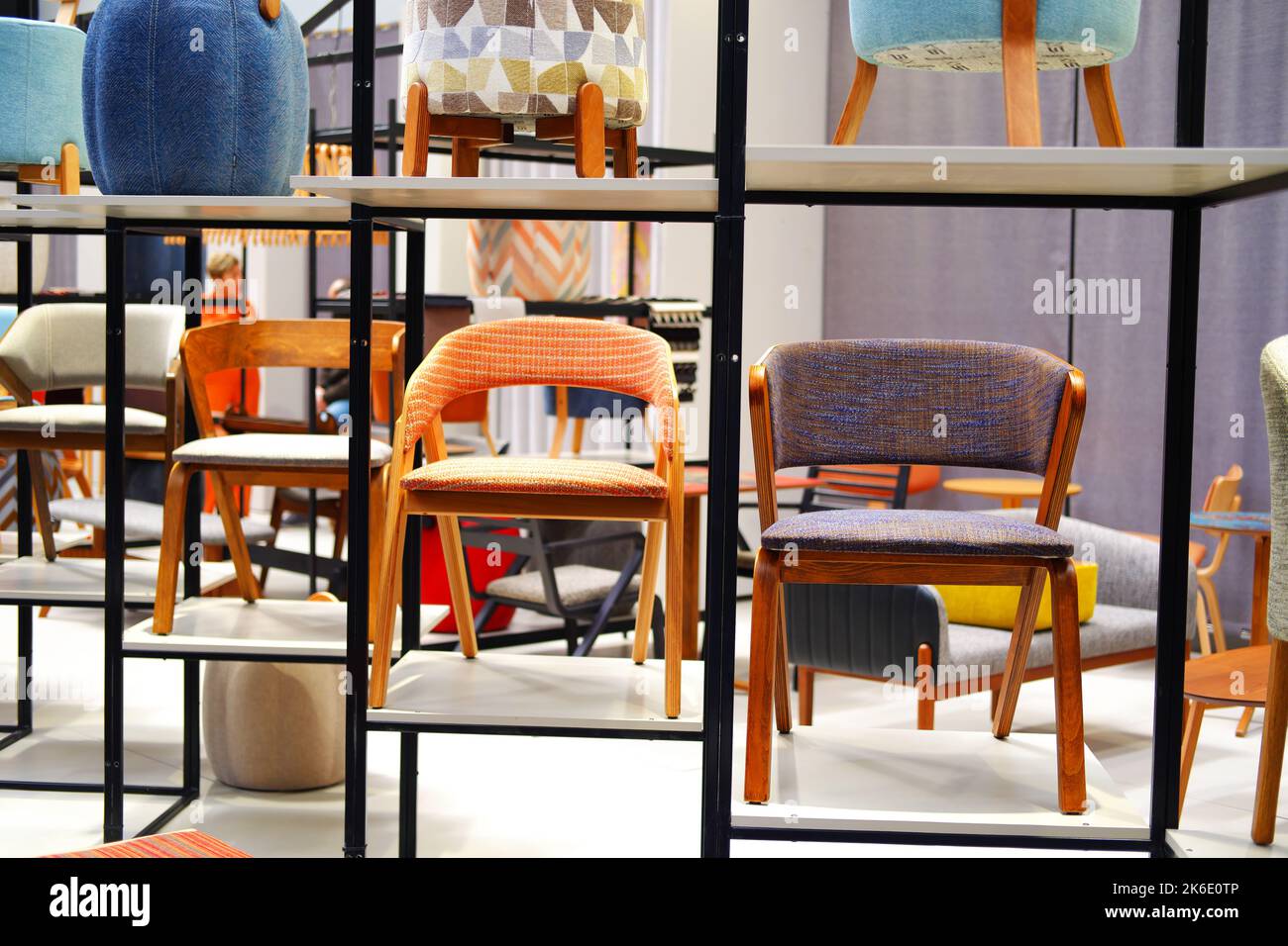 Chair models at exhibition Stock Photo - Alamy