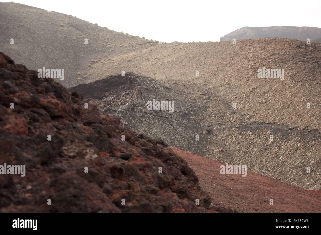 Volcanoes, craters and lava fields, Timanfaya National Park, Lanzarote ...