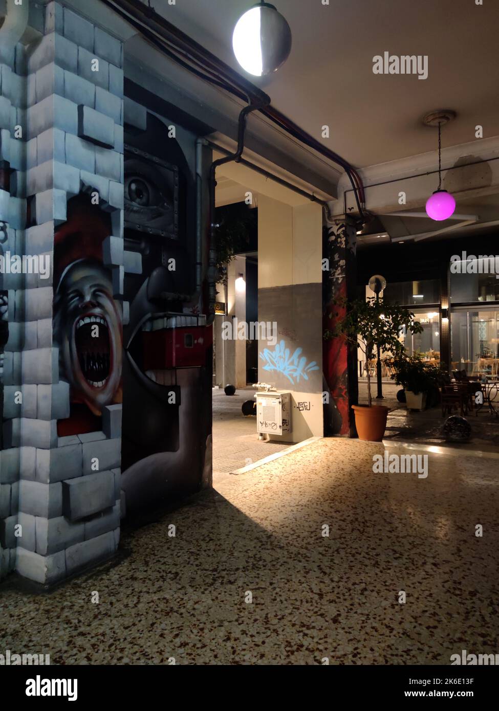 Athens, Greece, Tuesday 13 October 2022 Beautiful street art center of ...