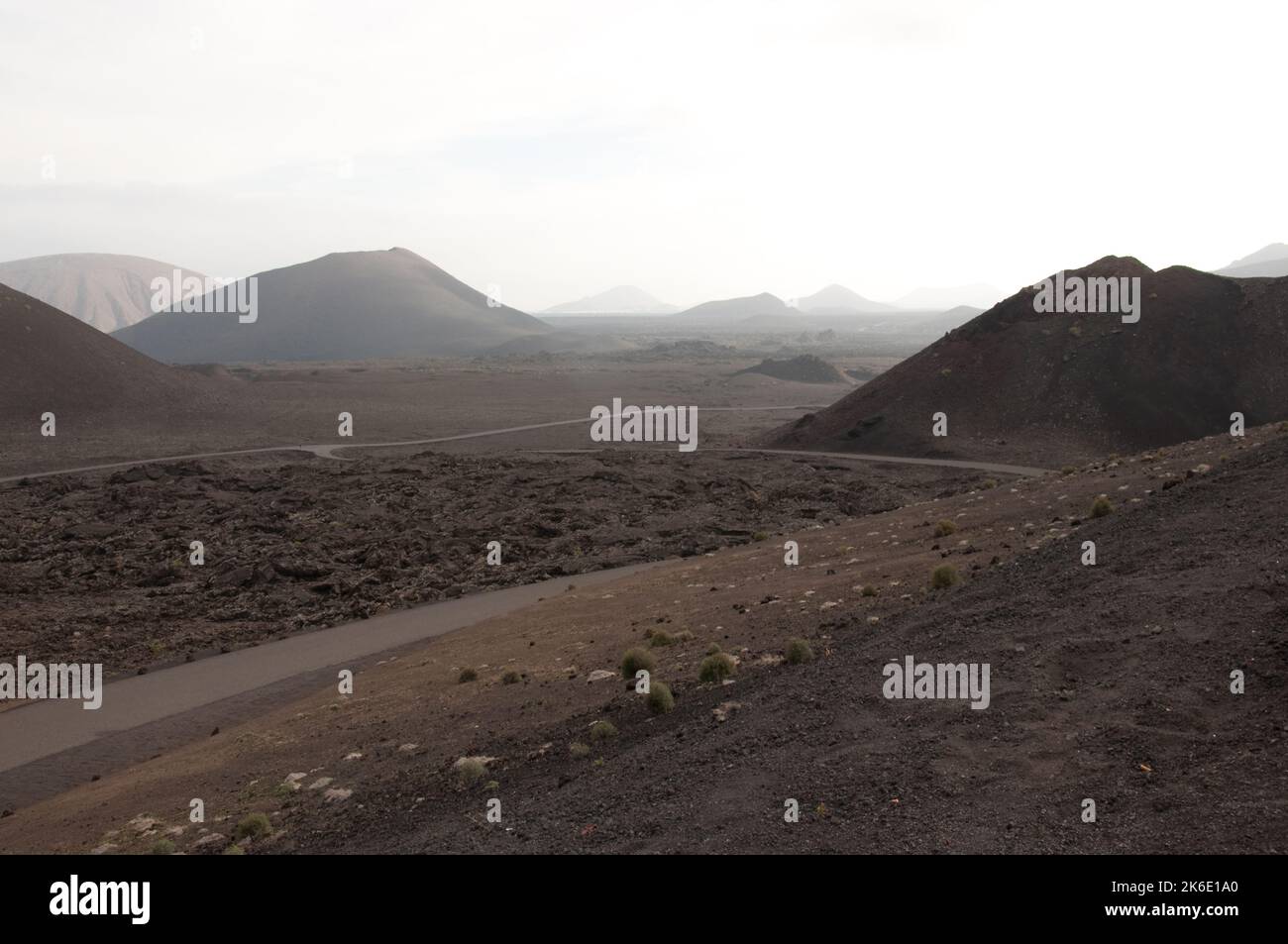 Lunar landscape - Volcanoes and crater, Timanfaya National Park ...