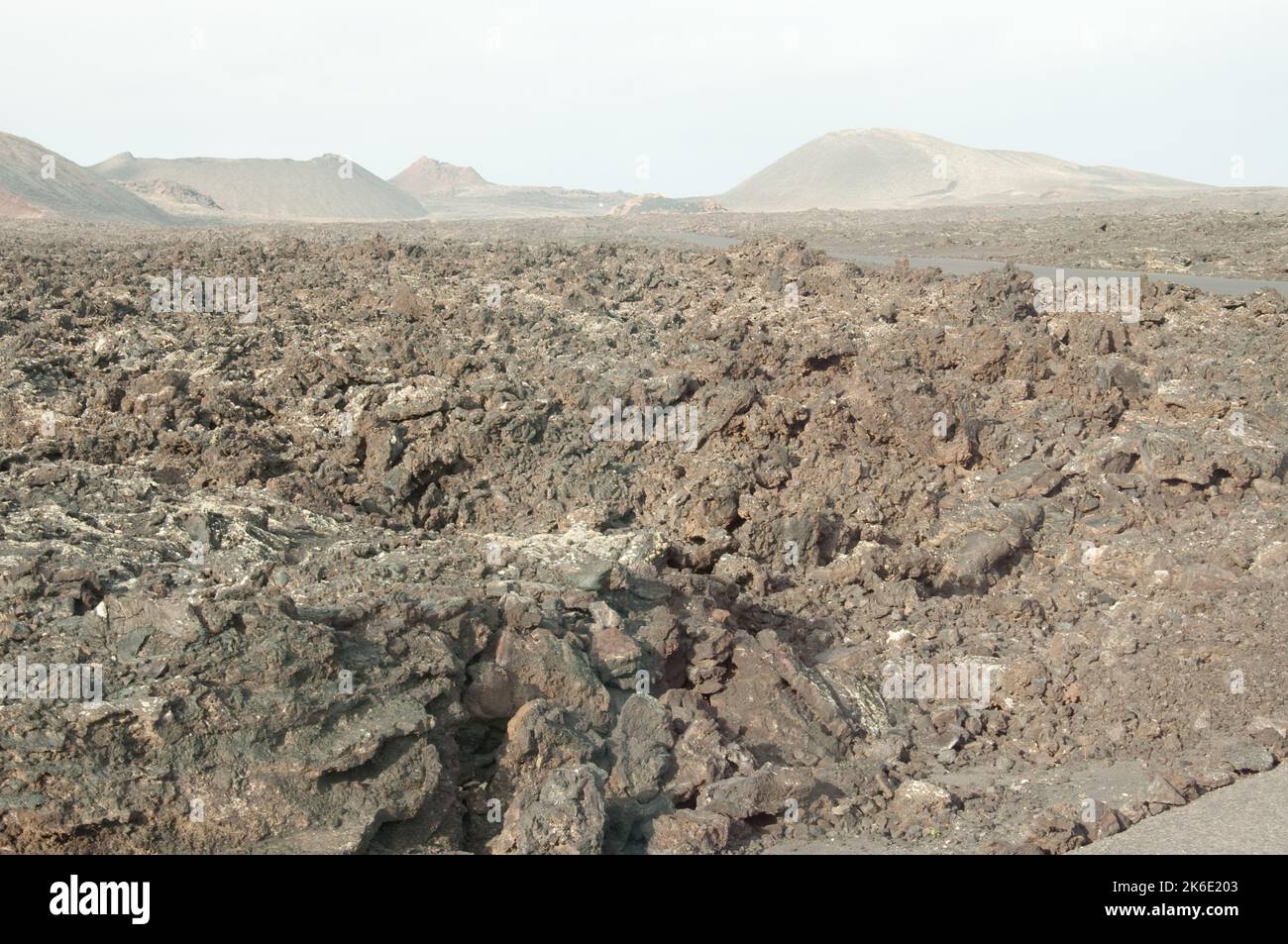 Lunar landscape - Volcanoes and lava fields, Timanfaya National Park ...