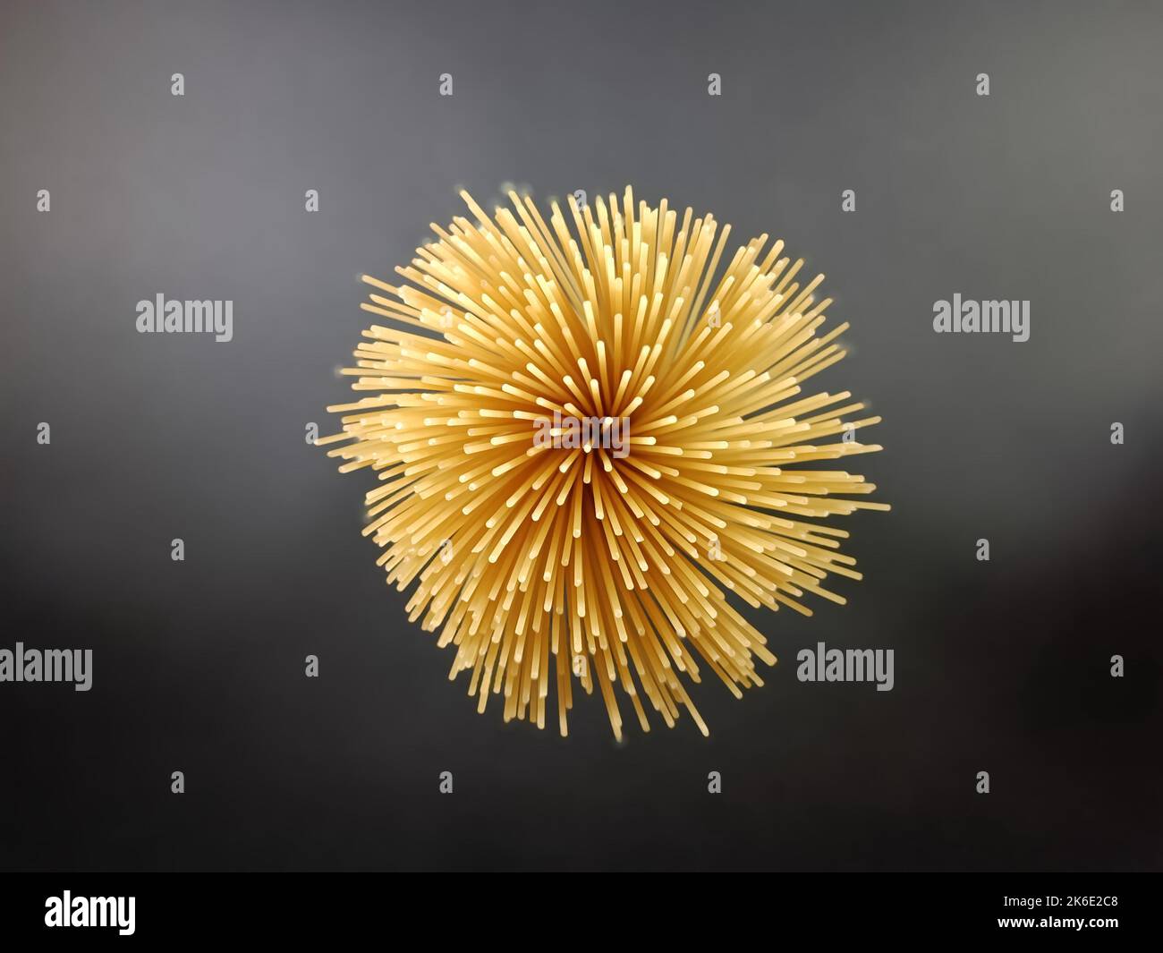 An isolated shot of famous Italian spaghetti in the shape of a flower ...