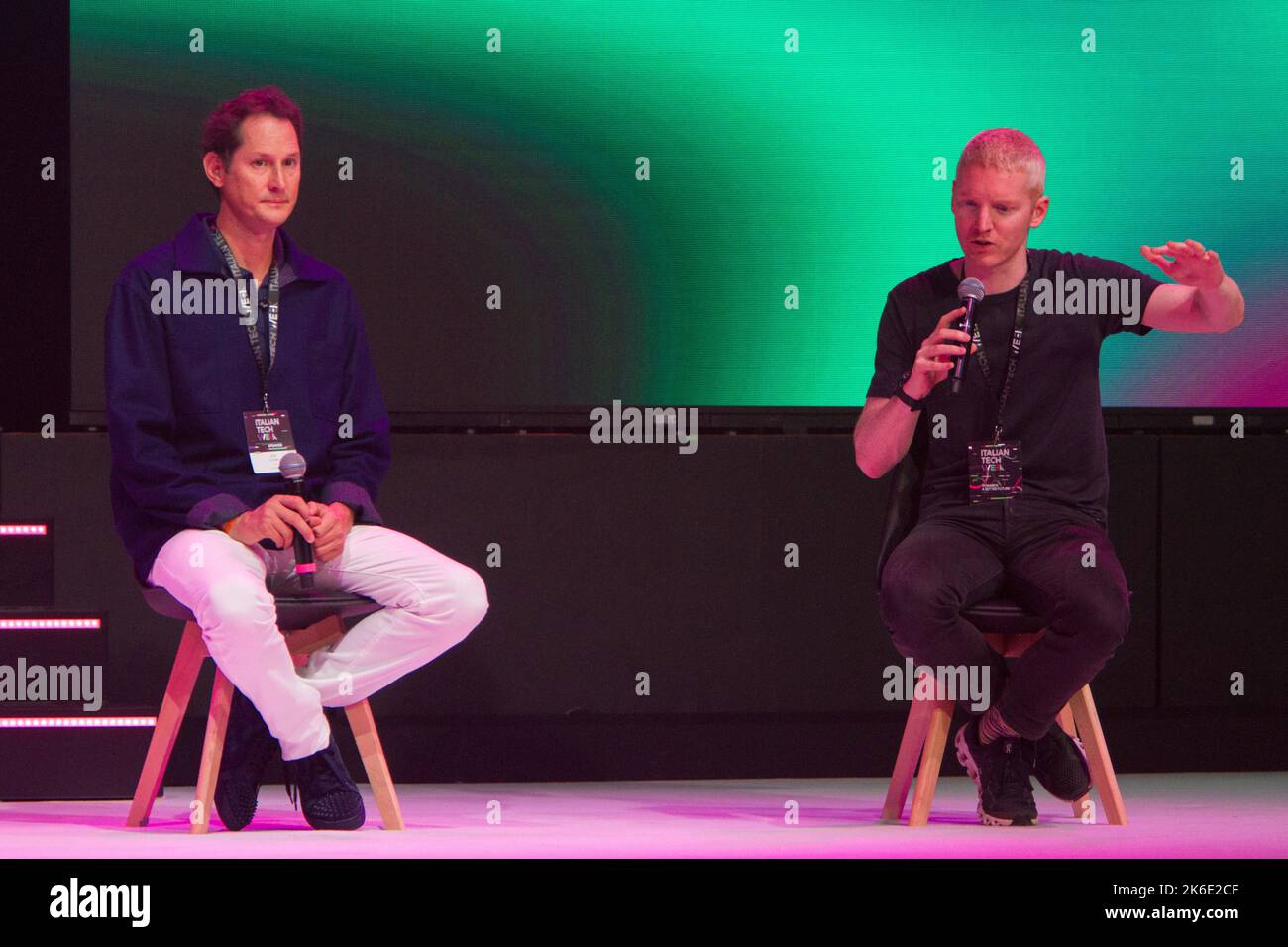 Torino, Italy. 30th September 2022. John Elkann (left) with Patrick ...