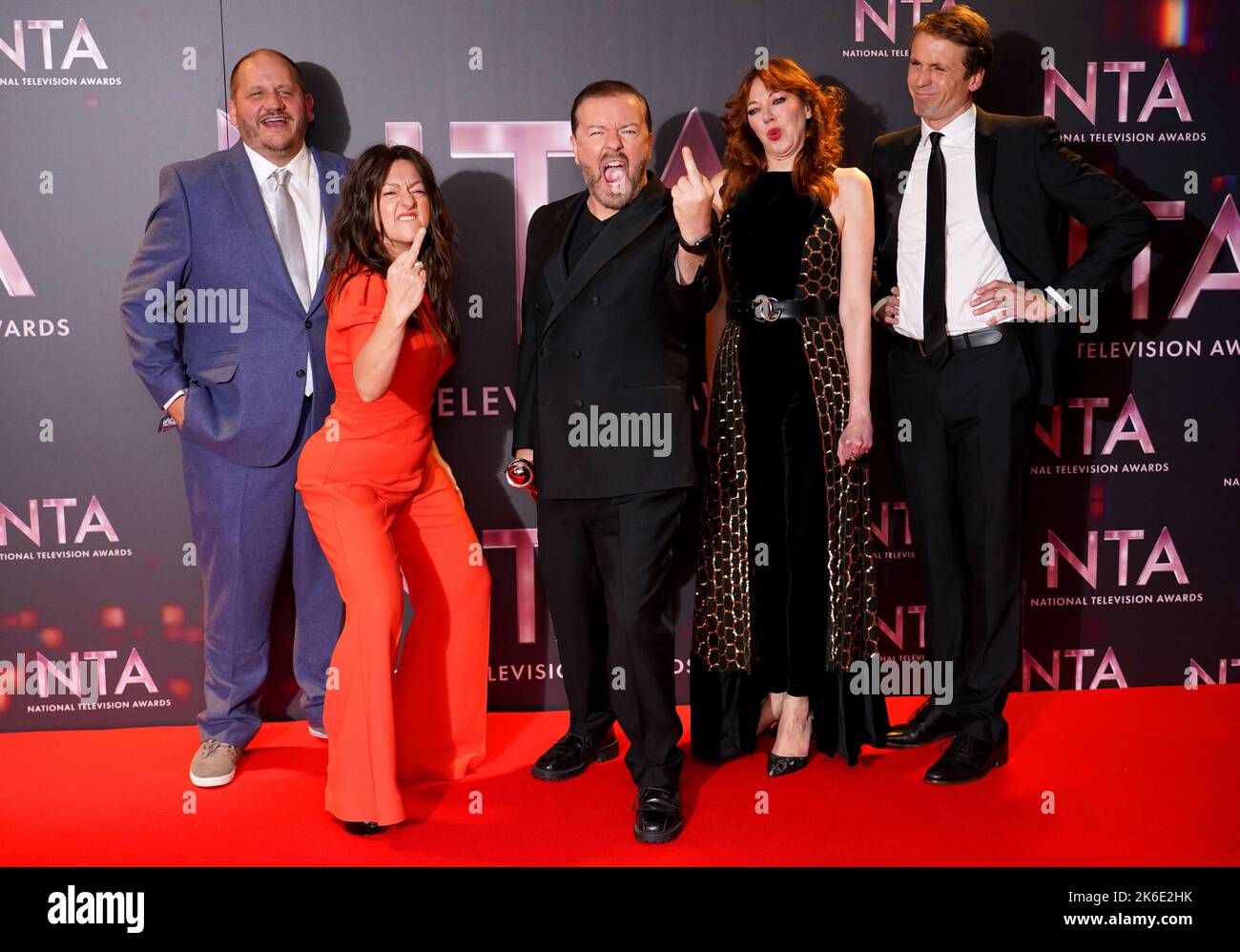 *EDITORS NOTE* GESTURE Tony Way, Jo Hartley, Ricky Gervais, Diane ...