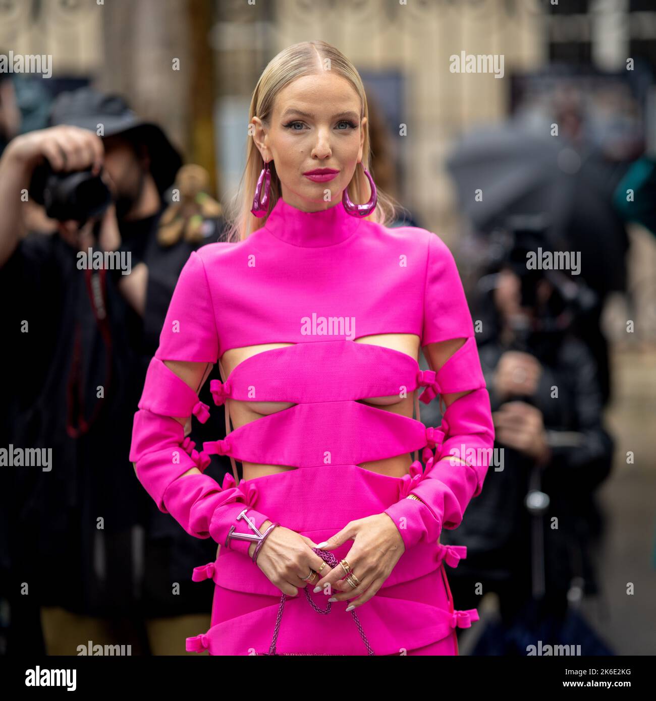 Leonie Hanne Street Style before Valentino during Paris Fashion Week ...