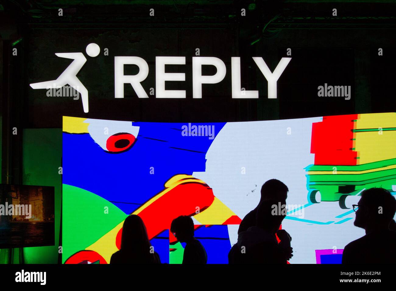 The logo of Italian information technology company Reply Stock Photo ...