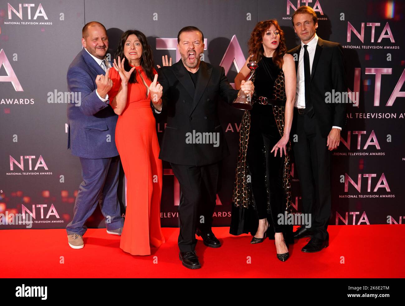 *EDITORS NOTE* GESTURES Tony Way, Jo Hartley, Ricky Gervais, Diane ...