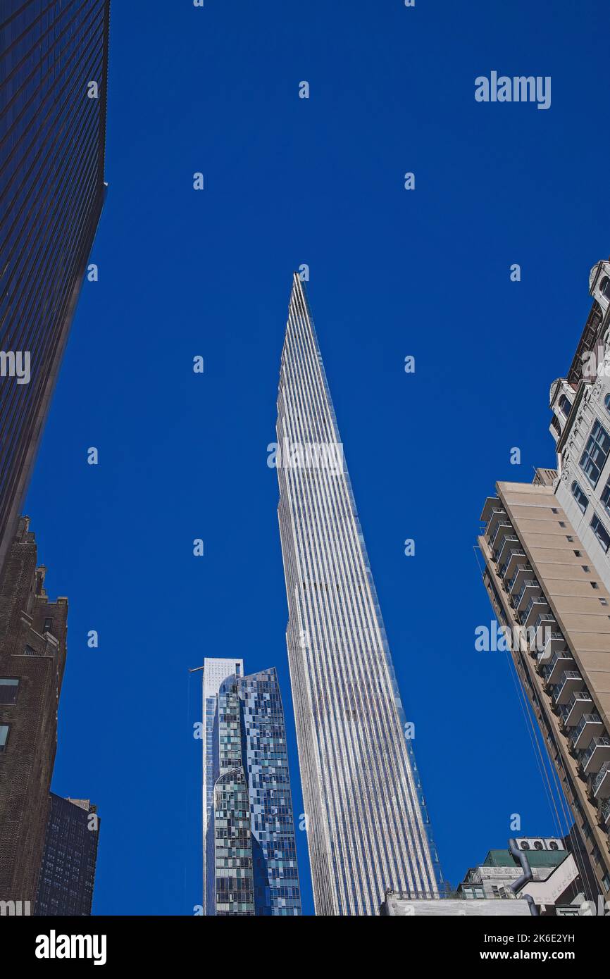 New York, NY, USA - Oct 13, 2022: Steinway Tower at 111 W 57th St on Billionaires Row as seen ...