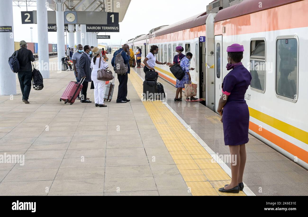 KENYA, Nairobi Terminus, passenger railway station for Madaraka express ...