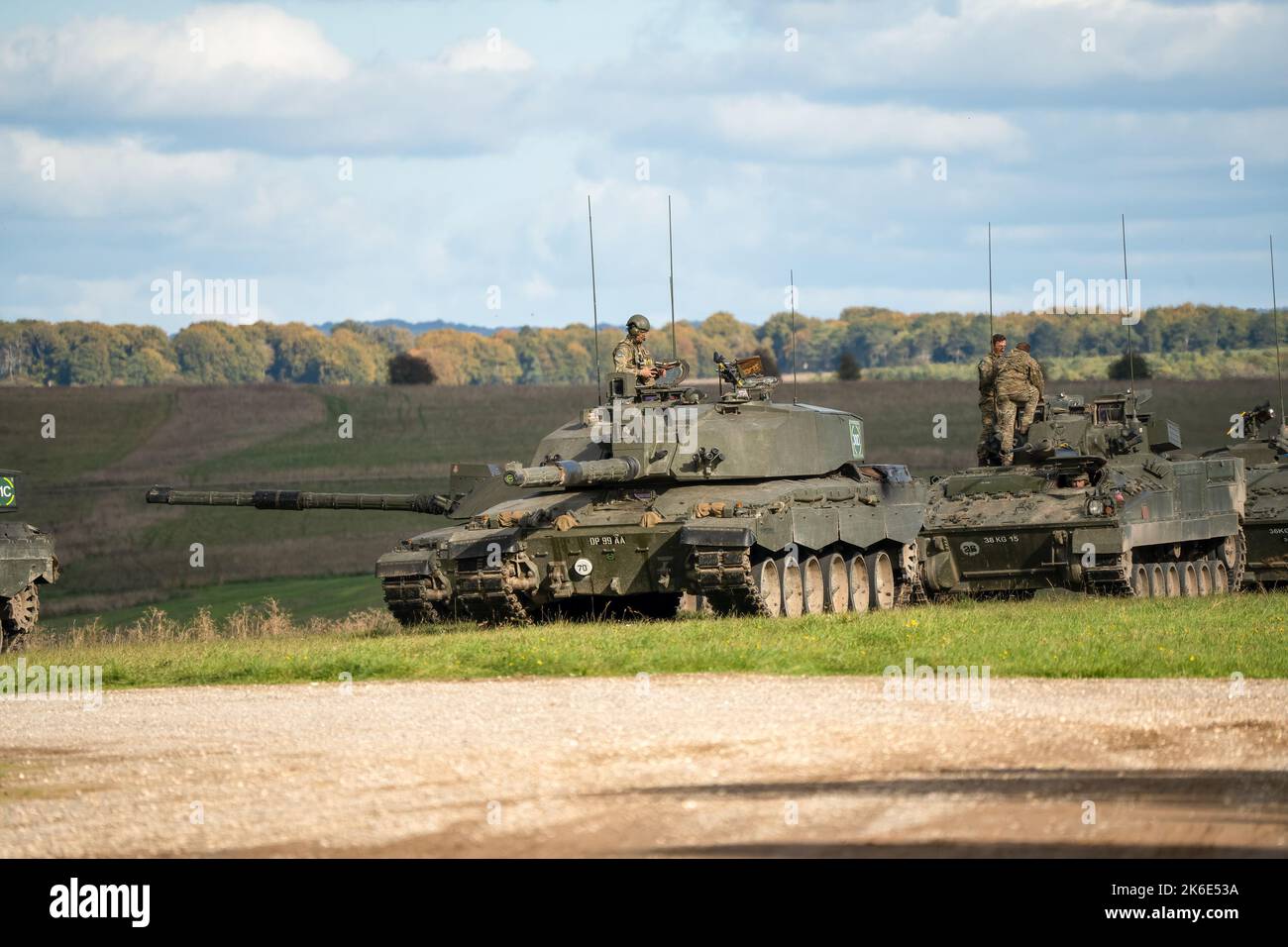 British army Challenger II 2 FV4034 main battle tank and Warrior FV510 ...