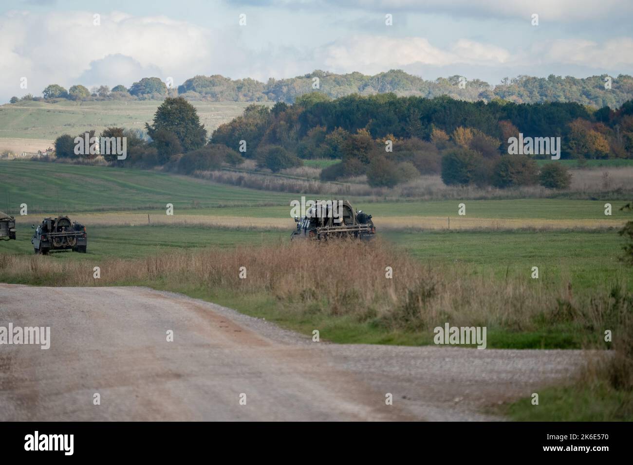 British army mechanised armoured unit of Challenger 2 tanks, Warrior ...