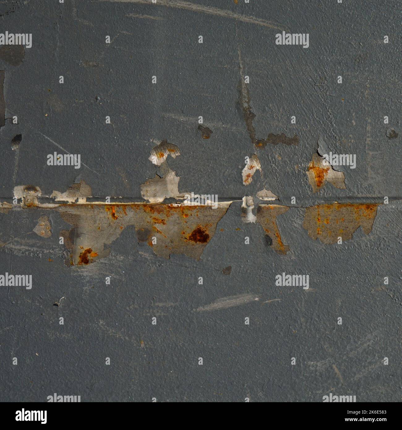 Rusty grey painted square metal plate surface. Rusty metal texture ...