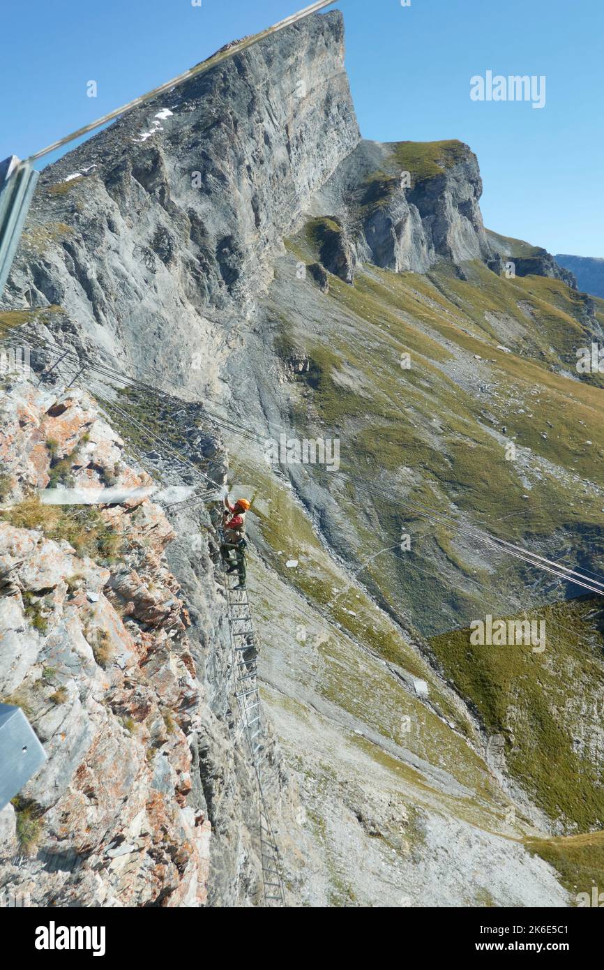 Via ferrata ladder climb hi-res stock photography and images - Alamy