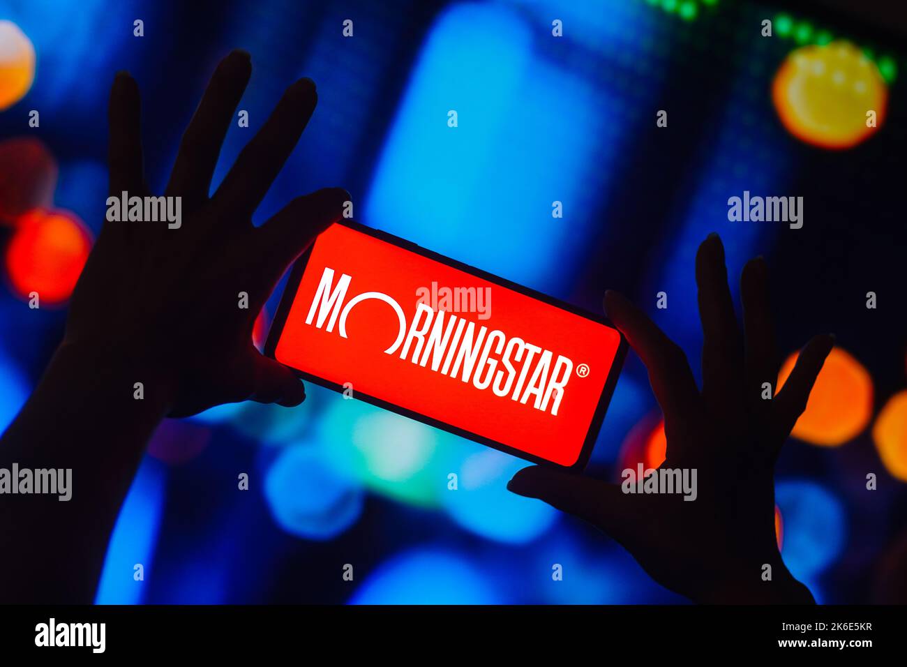 In this photo illustration, the Morningstar, Inc. logo is displayed on ...
