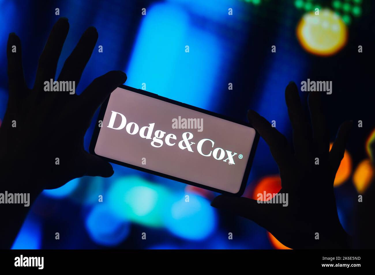 In this photo illustration, the Dodge and Cox logo is displayed on a ...