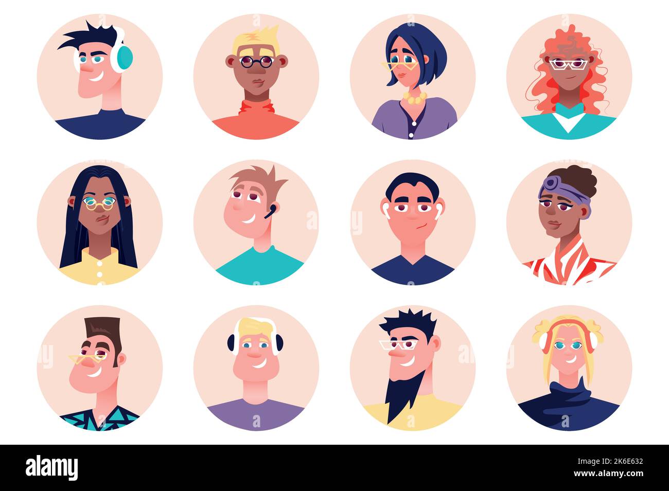 Designers people avatars isolated set. Portraits of female and male ...