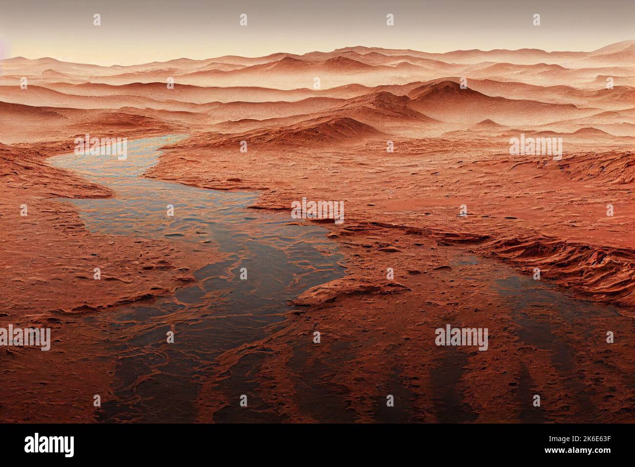 Planet Mars Surface Water