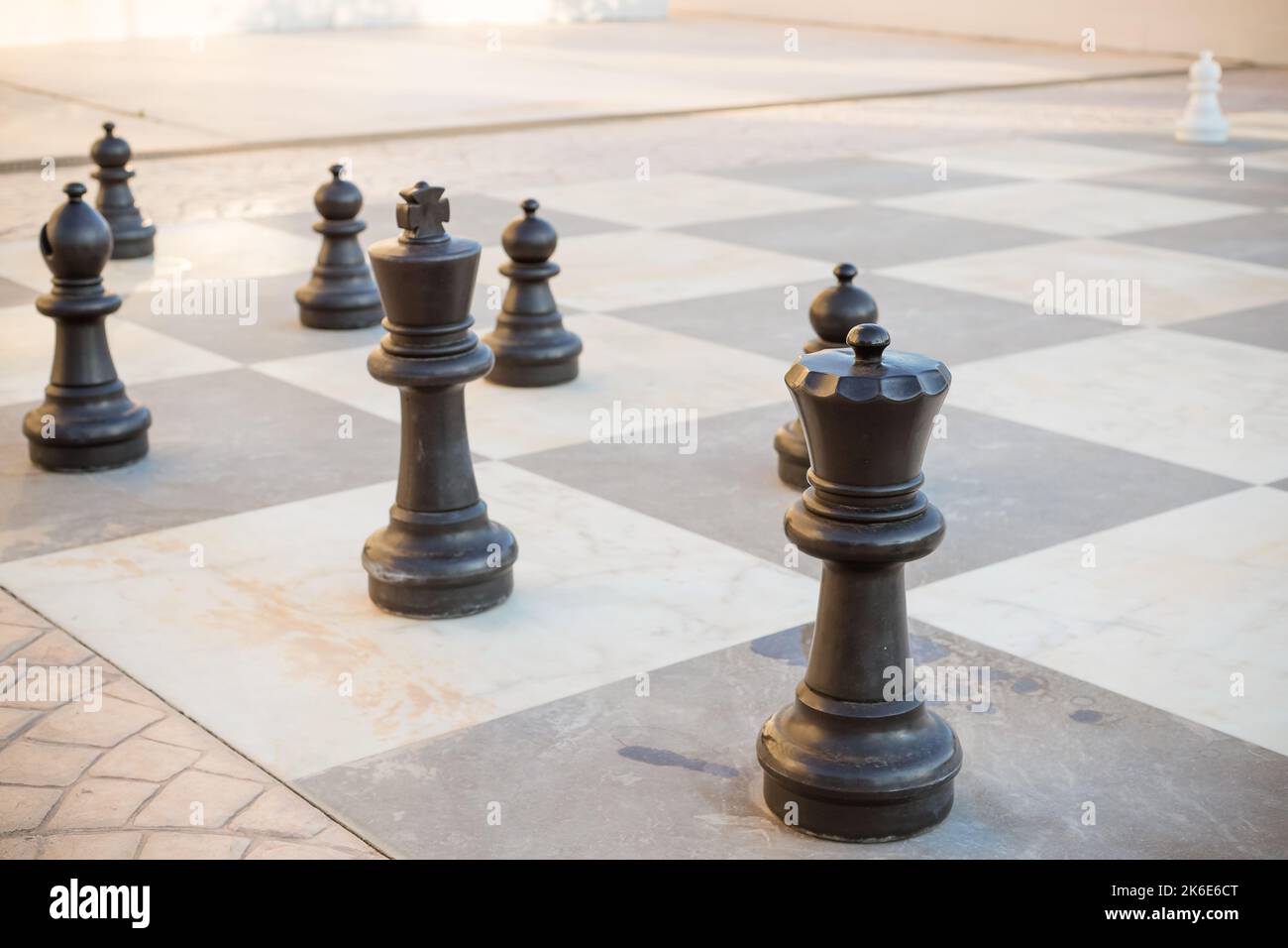 big pieces chess games in the park. street games.Outdoor oversized ...