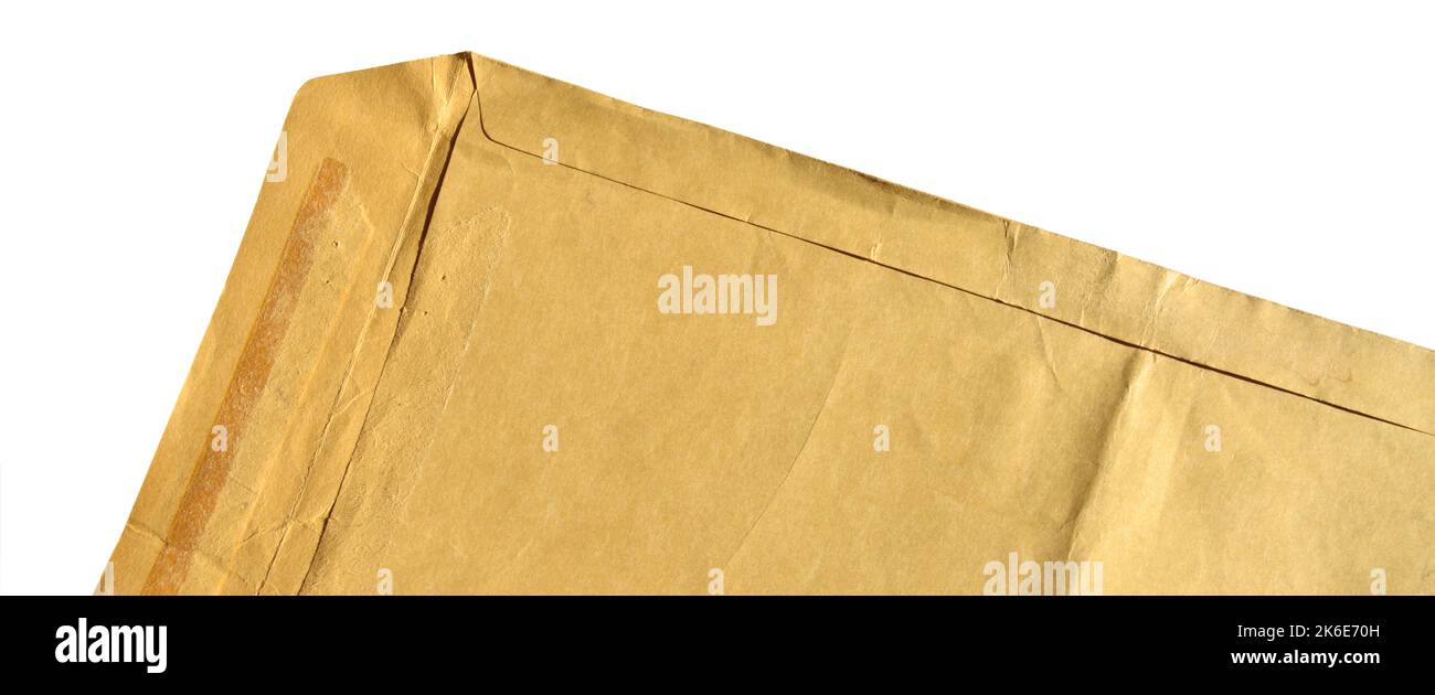 Brown and beige open cardboard paper mail envelope on a white ...