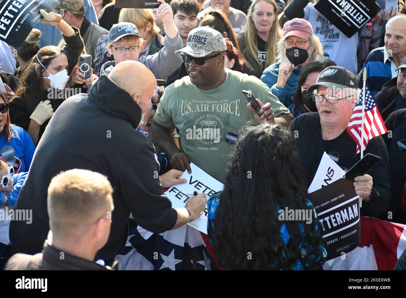 PA Lt. Governor John Fetterman holds rally for 1200 in Bristol, PA, USA ...