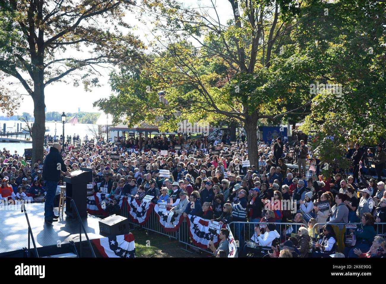 PA Lt. Governor John Fetterman holds rally for 1200 in Bristol, PA, USA ...