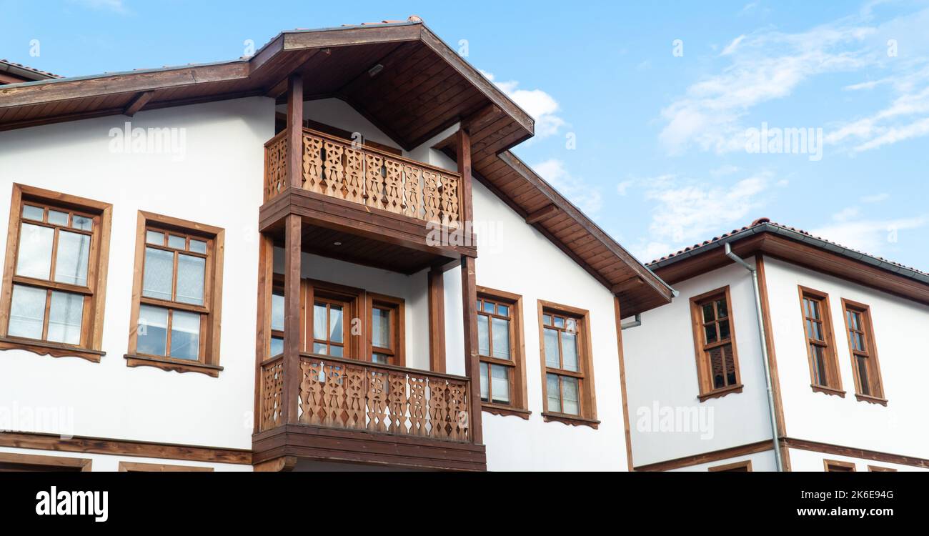 Traditional Turkish Safranbolu house. Ottoman architecture wooden house ...