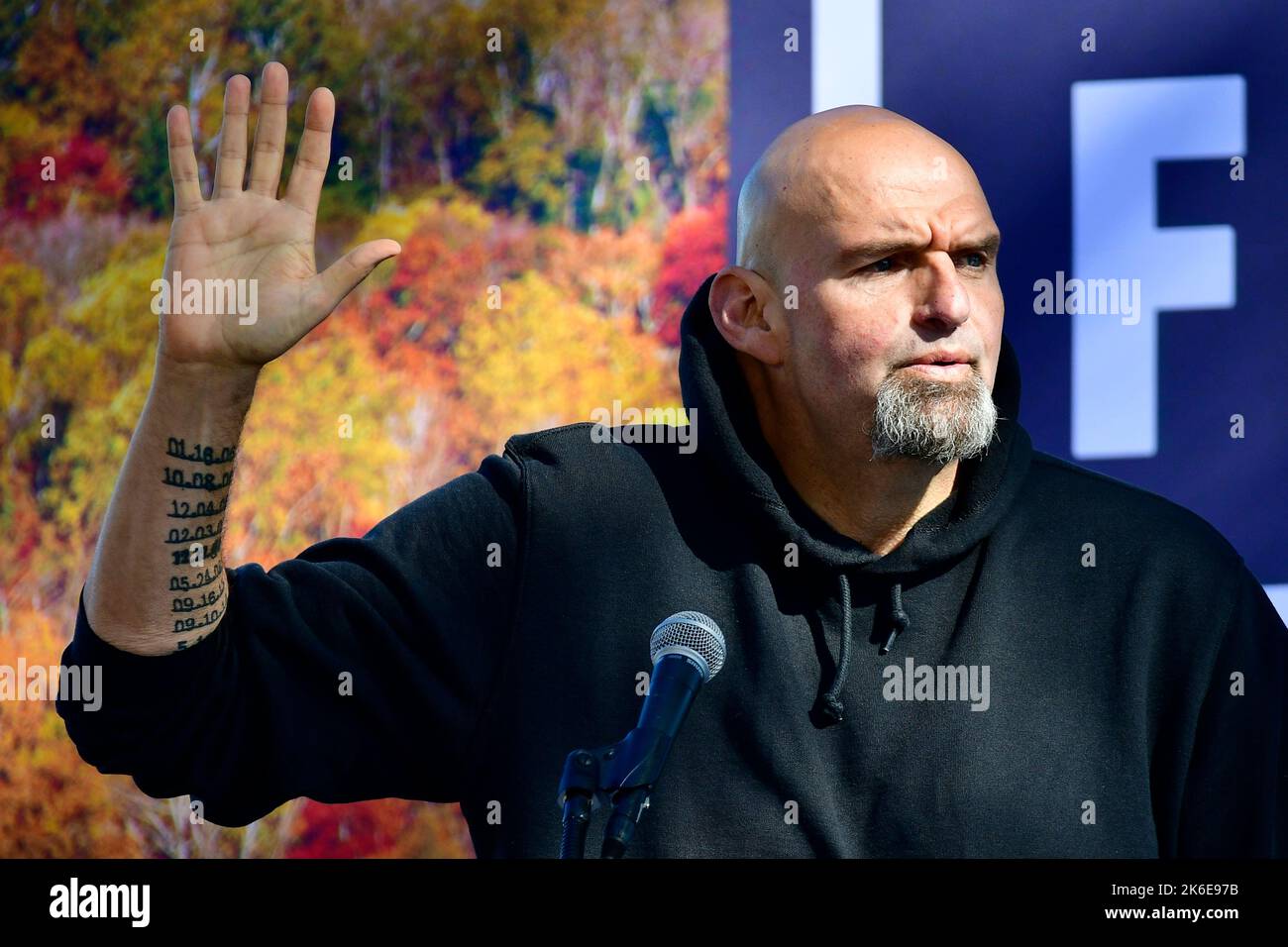 PA Lt. Governor John Fetterman holds rally for 1200 in Bristol, PA, USA ...