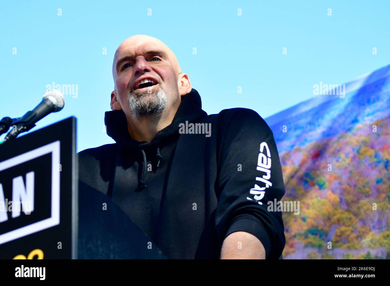 PA Lt. Governor John Fetterman holds rally for 1200 in Bristol, PA, USA ...