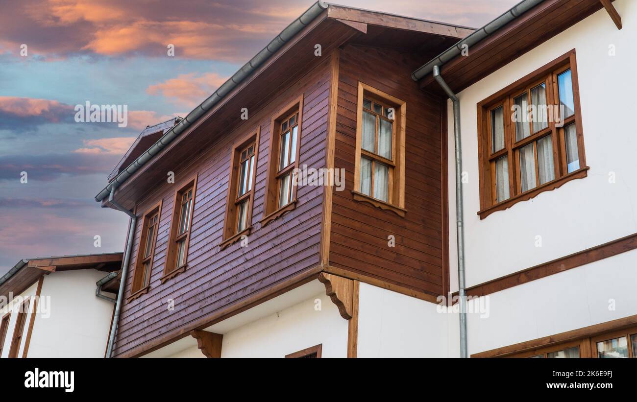 Traditional Turkish Safranbolu house. Ottoman architecture wooden house ...