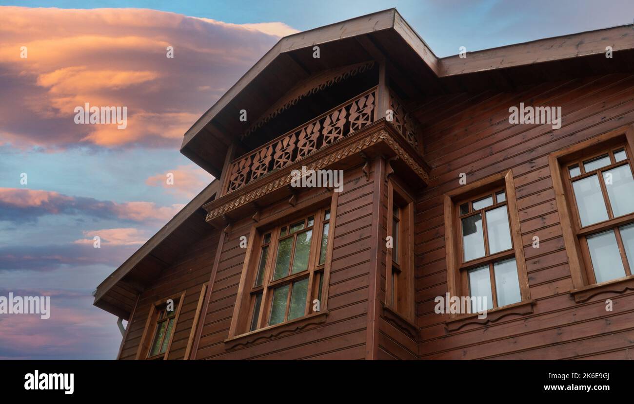 Traditional Turkish Safranbolu house. Ottoman architecture wooden house ...