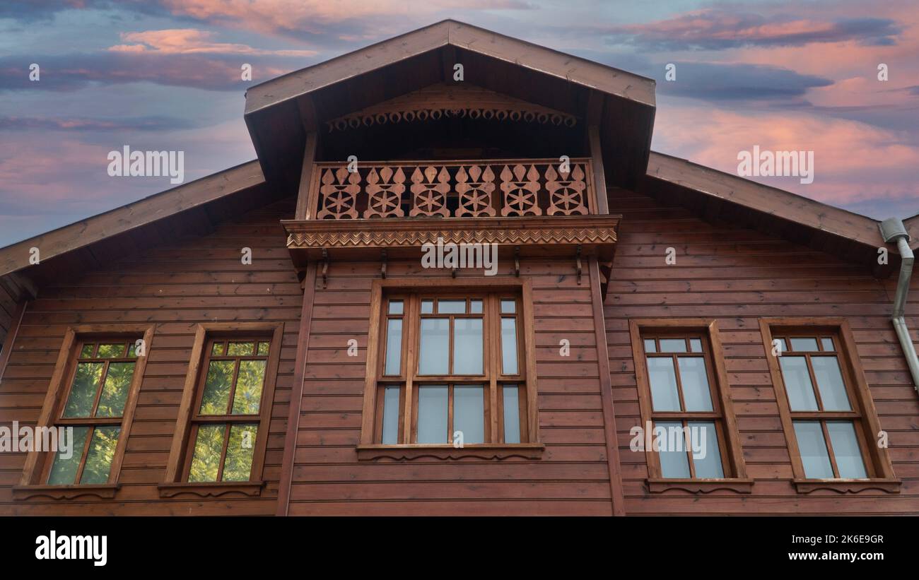 Traditional Turkish Safranbolu house. Ottoman architecture wooden house ...